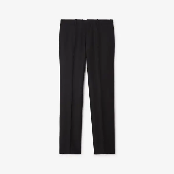 Burberry Striped Wool Mohair Tailored Trousers - Black
