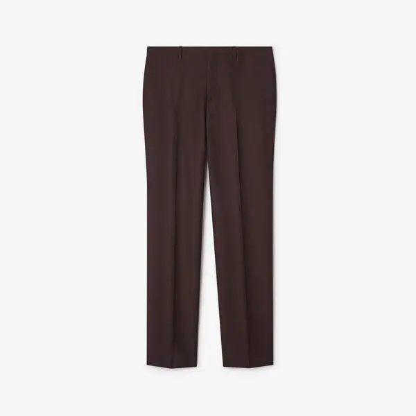Burberry Striped Wool Mohair Tailored Trousers - Log Brown