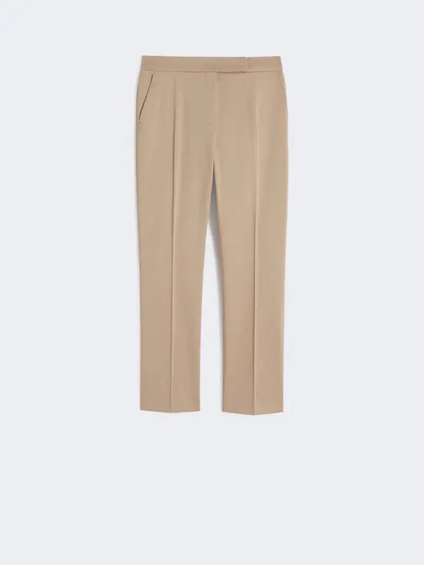 Max Mara Slim-fit Cotton Satin Trousers - Kaki