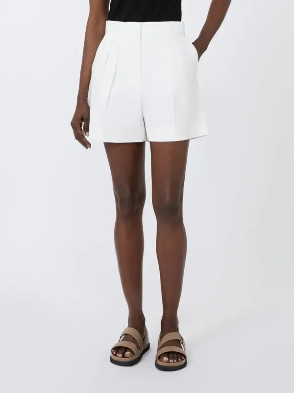Max Mara Stretch Cotton Satin High-waisted Shorts - Silk