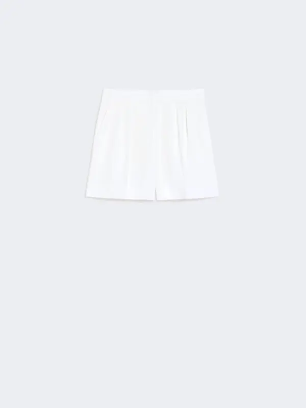 Max Mara Stretch Cotton Satin High-waisted Shorts - Silk