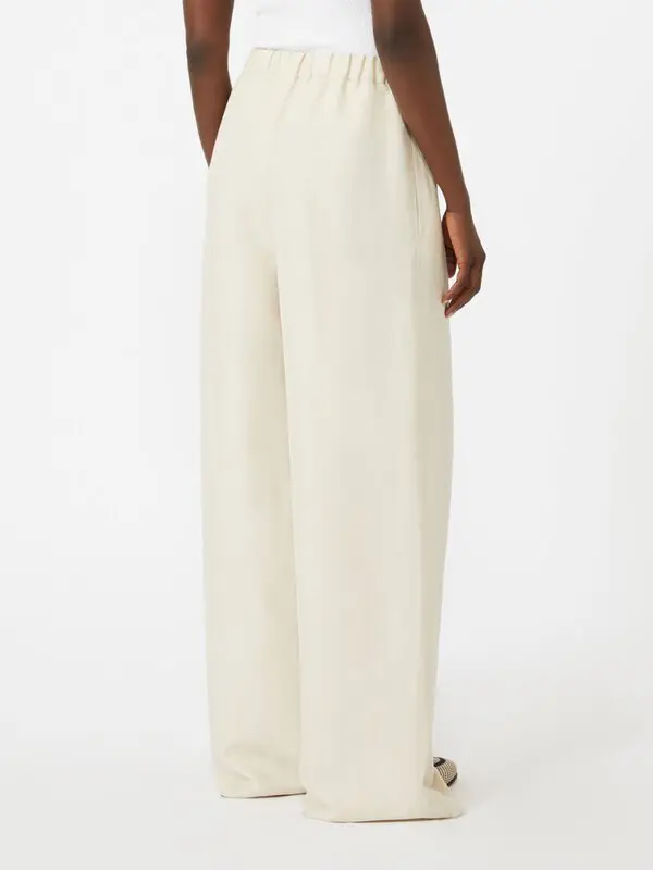 Max Mara Linen And Silk Wide-leg Trousers - Beige