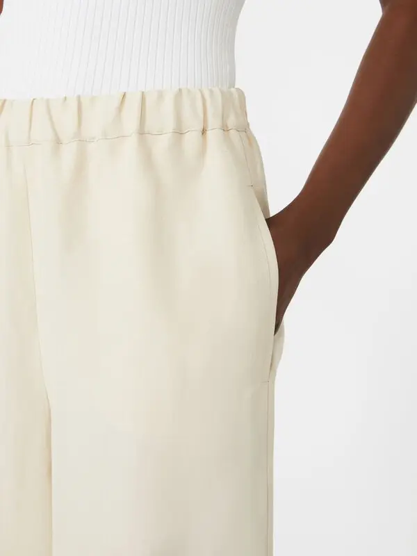 Max Mara Linen And Silk Wide-leg Trousers - Beige