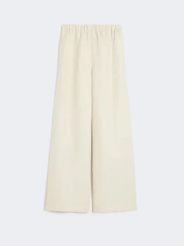 Max Mara Linen And Silk Wide-leg Trousers - Beige