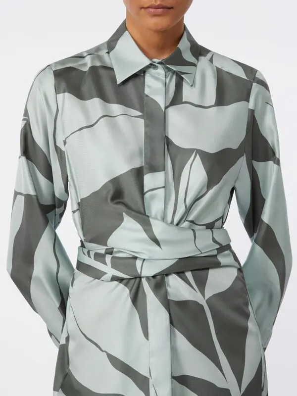 Max Mara Printed Silk Twill Shirt Dress