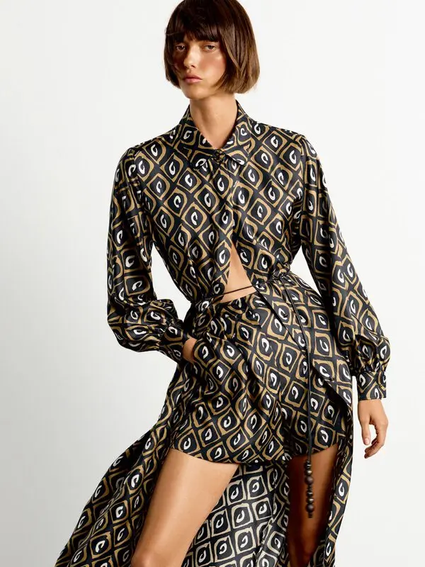 Max Mara Printed Silk Shorts