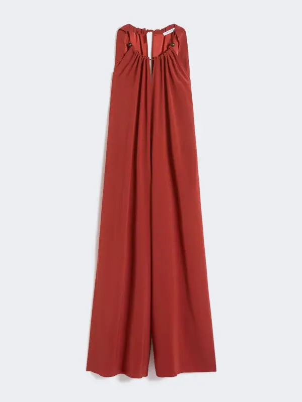 Max Mara Flowing Envers Satin Jumpsuit - Red