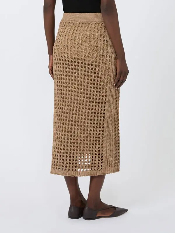 Max Mara Mesh Cotton Maxi Skirt - Desert