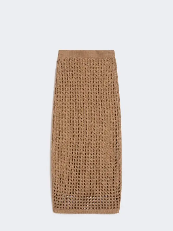 Max Mara Mesh Cotton Maxi Skirt - Desert
