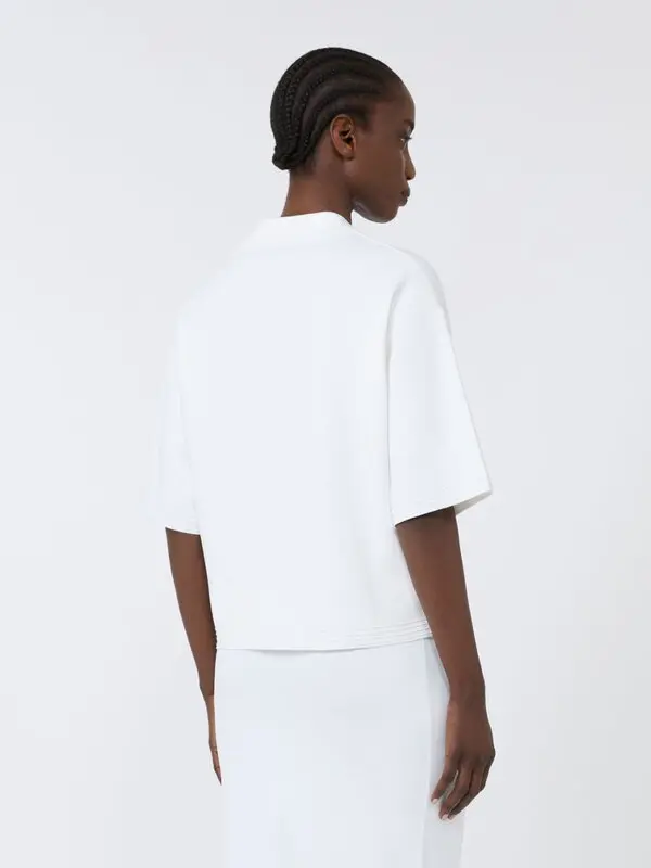 Max Mara Viscose Crêpe Polo Jumper - Optical White