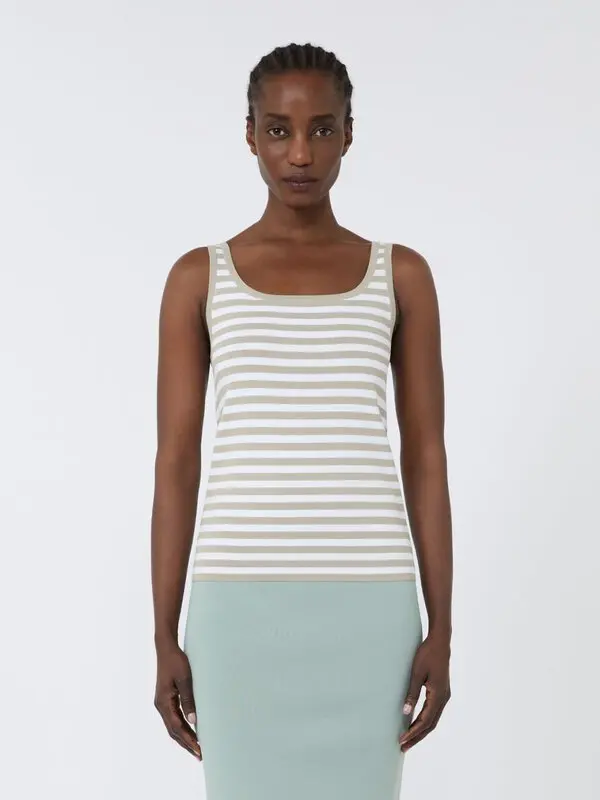 Max Mara Viscose Crêpe Yarn Sleeveless Jumper - Pink