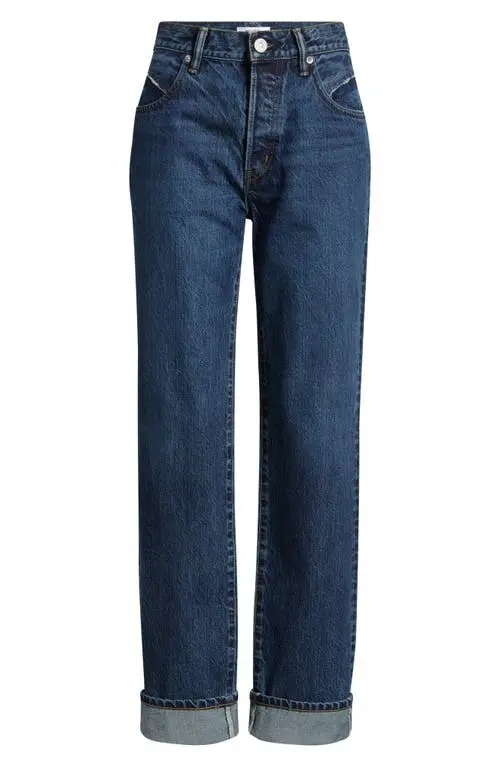 Moussy Vintage Lara Western High Waist Straight Leg Jeans - Dark Blue