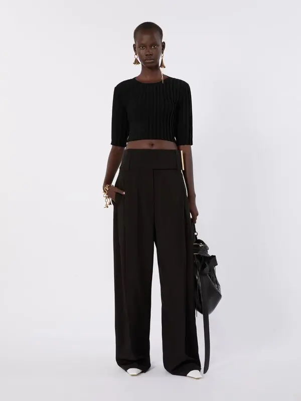 Max Mara Wide-fit Viscose Satin Trousers