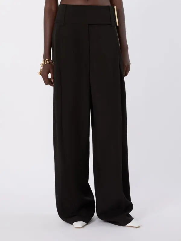 Max Mara Wide-fit Viscose Satin Trousers