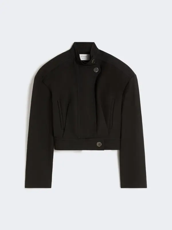Max Mara Oversized Cotton Bomber Jacket - Black