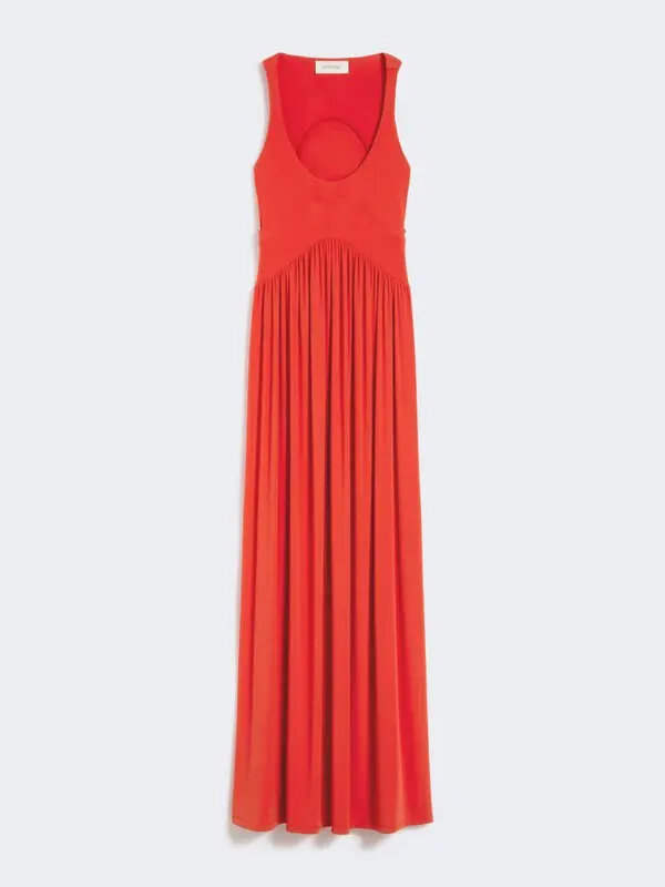Max Mara Long Crepe Jersey Dress - Coral