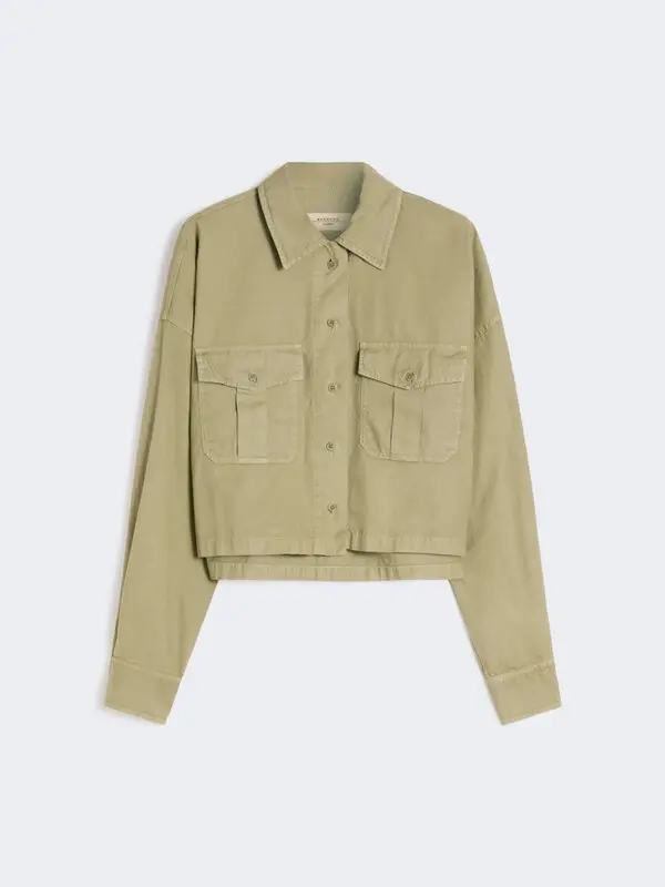 Max Mara Boxy Cotton Panama Shirt - Olive Green