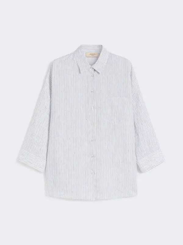 Max Mara Striped Linen Canvas Shirt