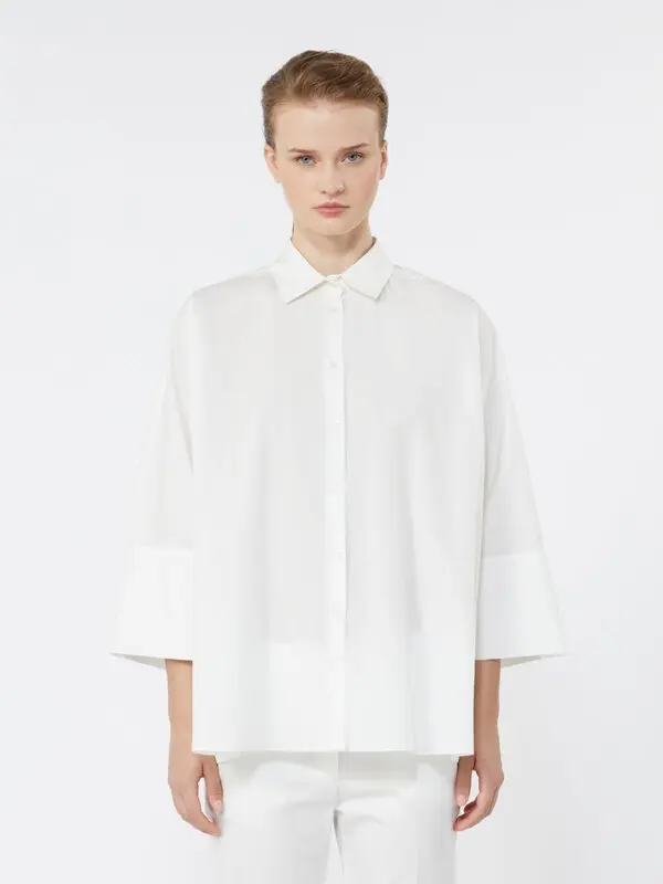 Max Mara Cotton Poplin Oversized Shirt - White