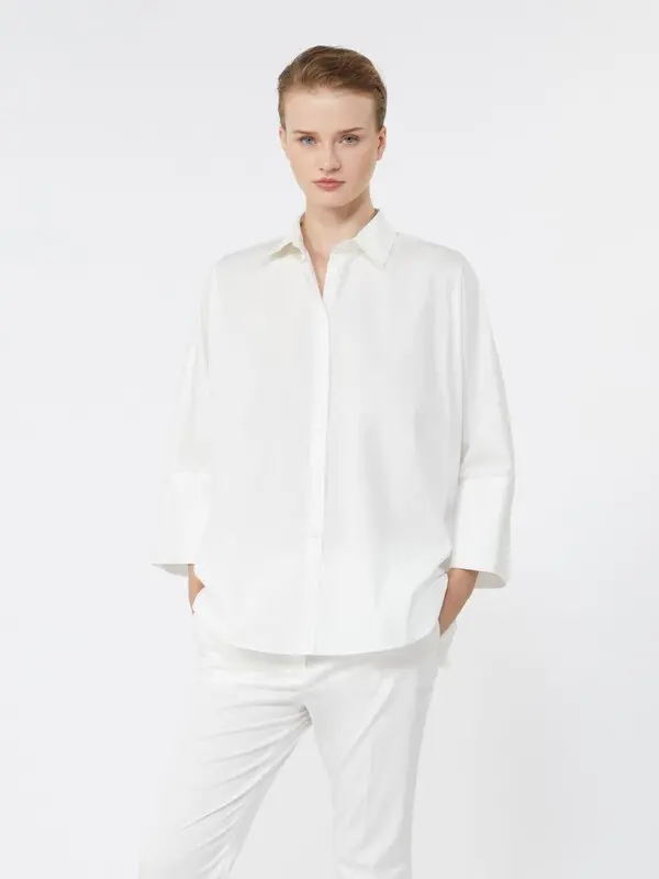 Max Mara Cotton Poplin Oversized Shirt - White