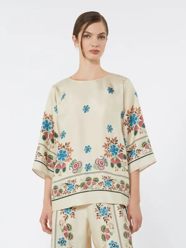 Max Mara Printed Silk Twill Blouse