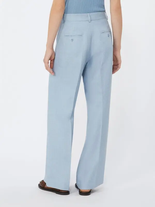 Max Mara Linen Canvas Wide-leg Trousers