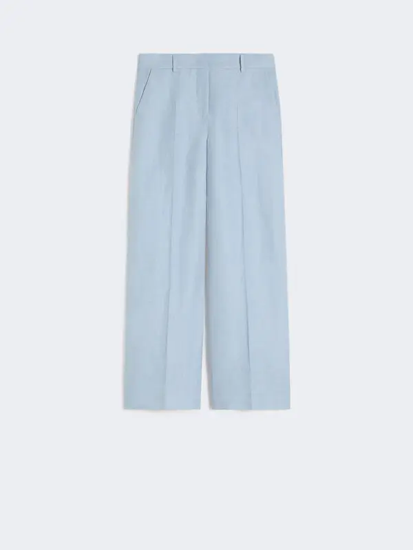 Max Mara Linen Canvas Wide-leg Trousers