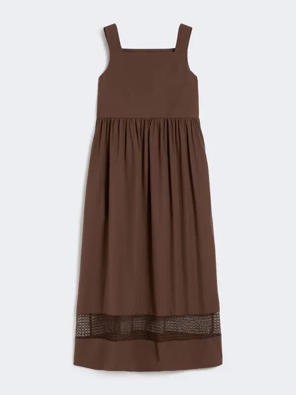 Max Mara Cotton-poplin Fit-and-flare Dress - Chocolate