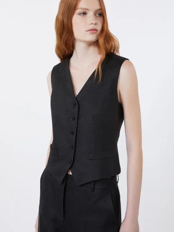 Max Mara Linen Canvas Waistcoat
