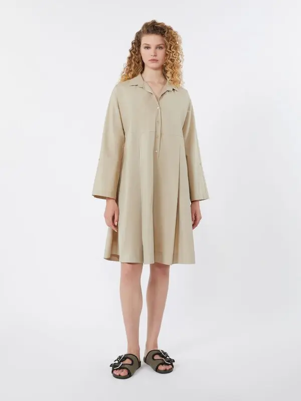 Max Mara Flared Cotton-poplin Dress