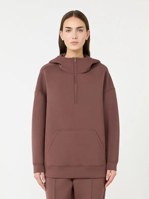 Max Mara Funnel Neck Scuba Jersey Sweatshirt - Brown