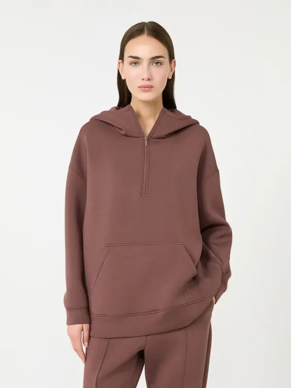 Max Mara Funnel Neck Scuba Jersey Sweatshirt - Brown