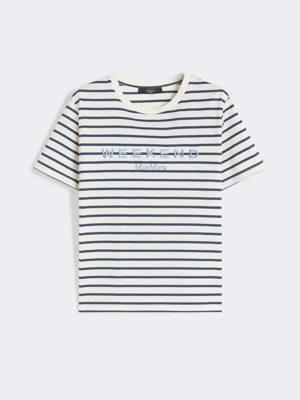 Max Mara Cotton Jersey T-shirt With Embroidered Graphics