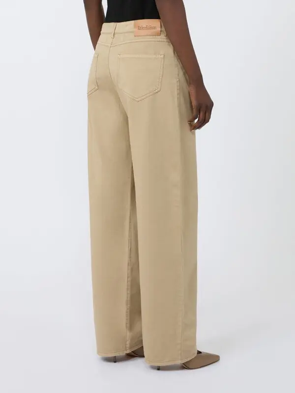 Max Mara Cotton Satin Baggy Trousers - Colonial