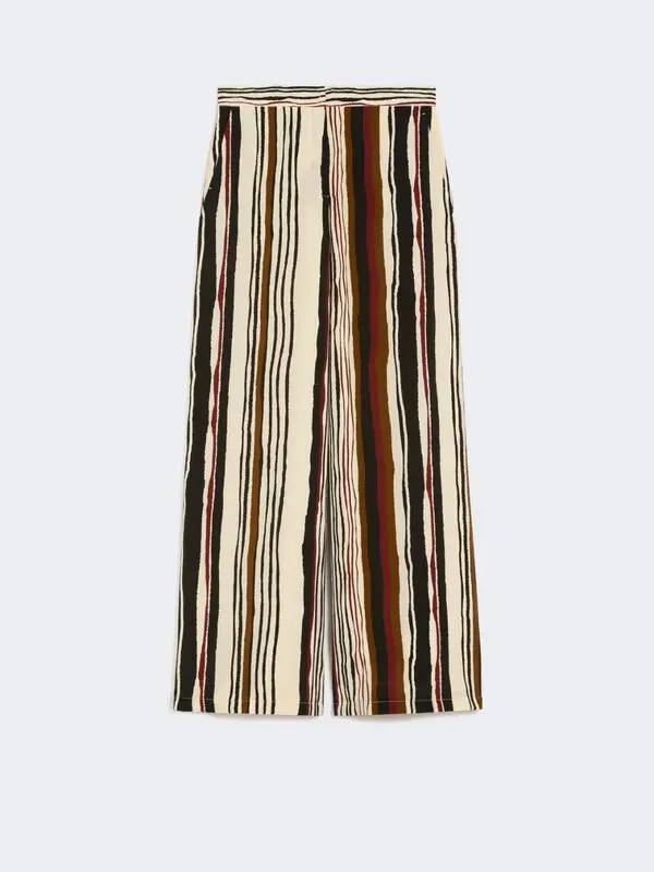 Max Mara Striped Crêpe De Chine Palazzo Trousers