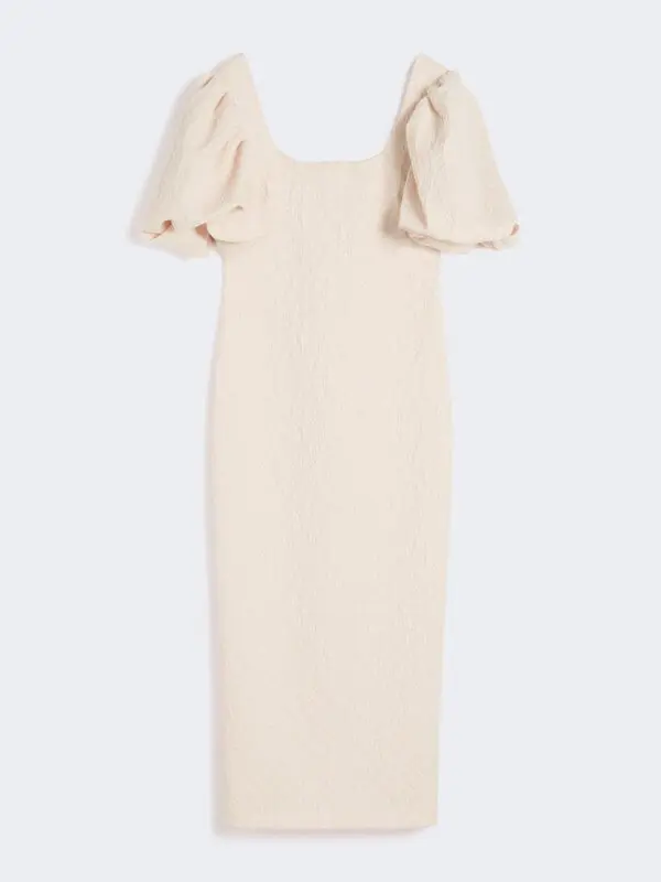 Max Mara Long Jacquard Cloque Dress - Powder