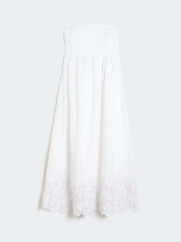 Max Mara Linen Canvas Bustier Dress - White