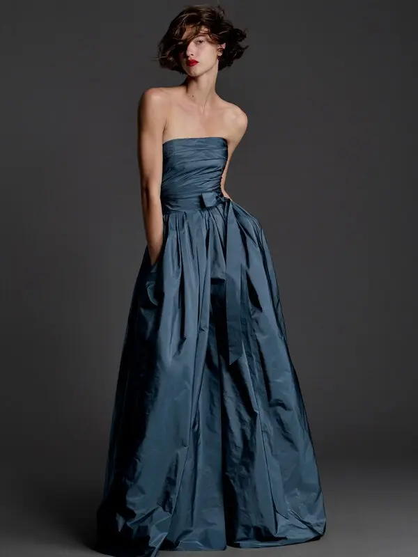 Max Mara Taffeta Bustier Maxi Dress