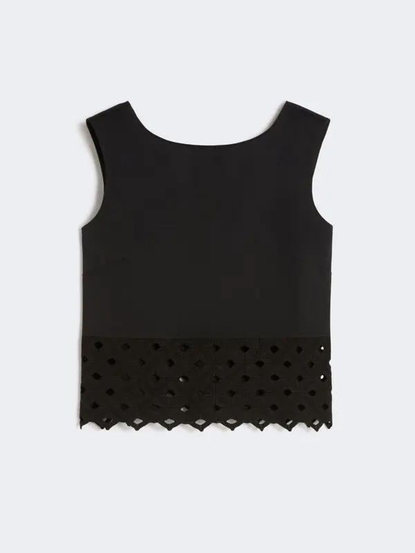 Max Mara Poplin And Macramé Lace Top
