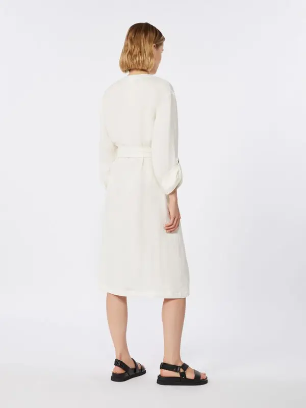 knee length dresses for ladies Max Mara // S Linen Tie Dress – VSP Consignment