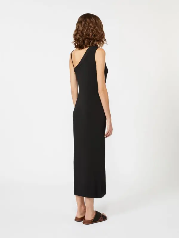 Max Mara Jersey One-shoulder Midi Dress - Black