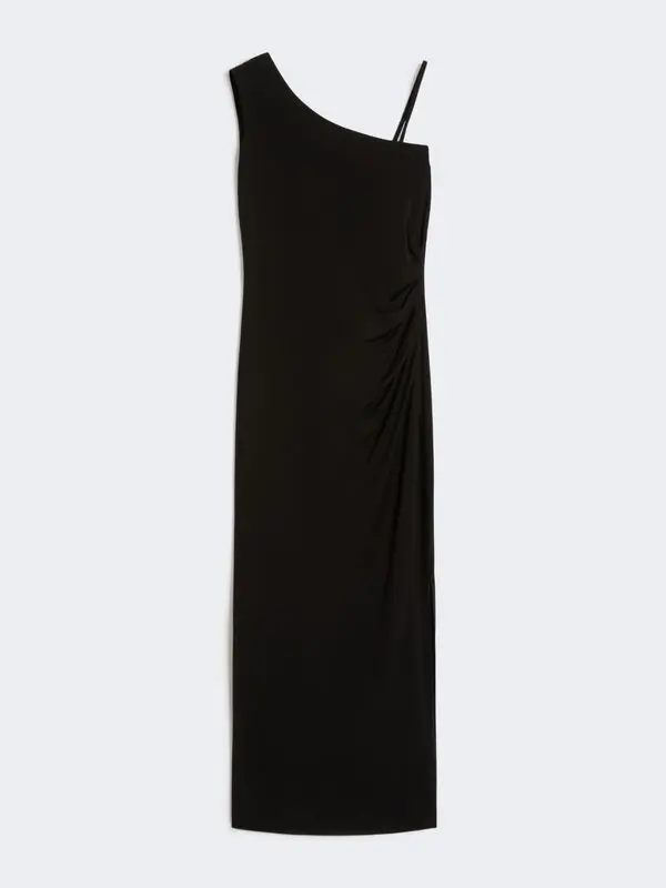 Max Mara Jersey One-shoulder Midi Dress - Black