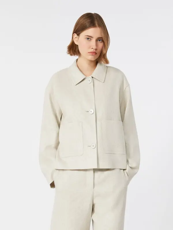Max Mara Stretch Linen And Cotton Jacket