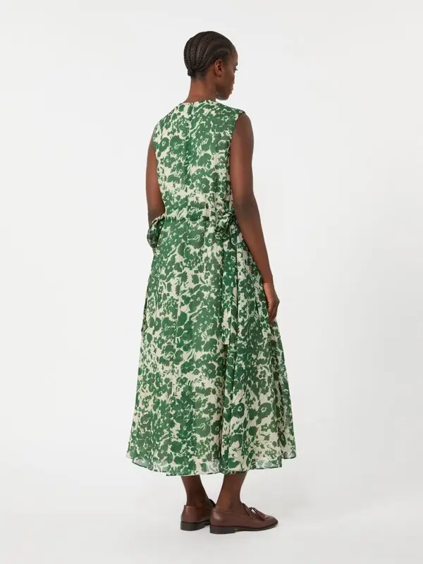 Max Mara Printed Ramie Canvas Dress