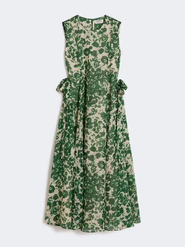 Max Mara Printed Ramie Canvas Dress