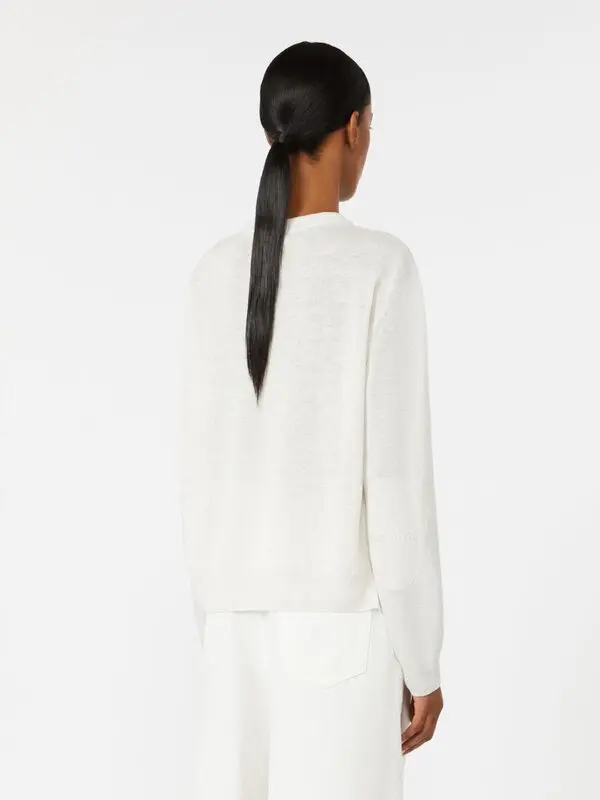 Max Mara Linen Yarn Crew-neck Sweater - Milk
