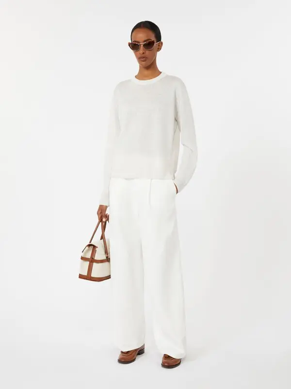 Max Mara Linen Yarn Crew-neck Sweater - Milk