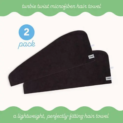 TURBIE TWIST 2-pack Hair Towel Wraps - Dark Brown