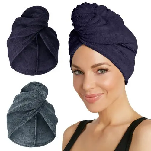 TURBIE TWIST 2-pack Hair Towel Wraps - Dark Shadow