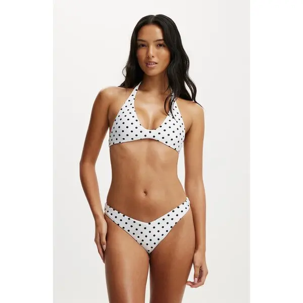 Cotton:on Scoop Neck Halter Bikini Top - Missy Spot White Wash